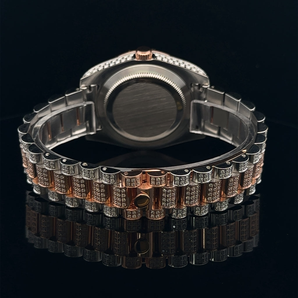 CASCADE STEEL ROSE / SILVER MOISSANITE WATCH ICED OUT I 5900118 ...